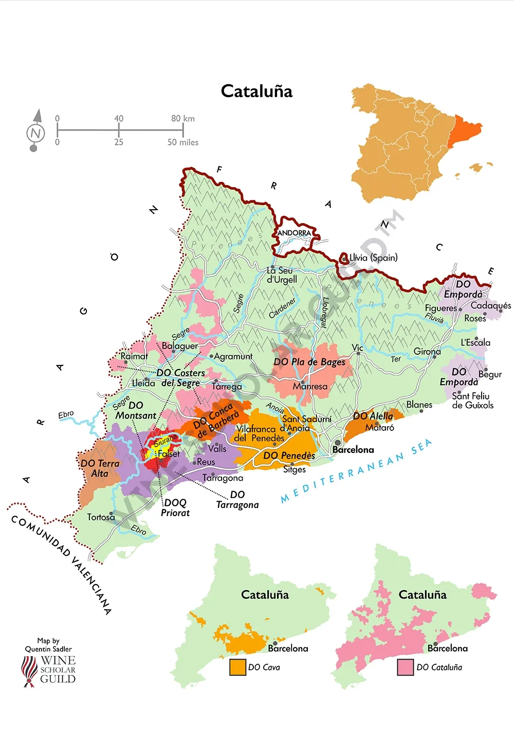 Cataluña Wine Map