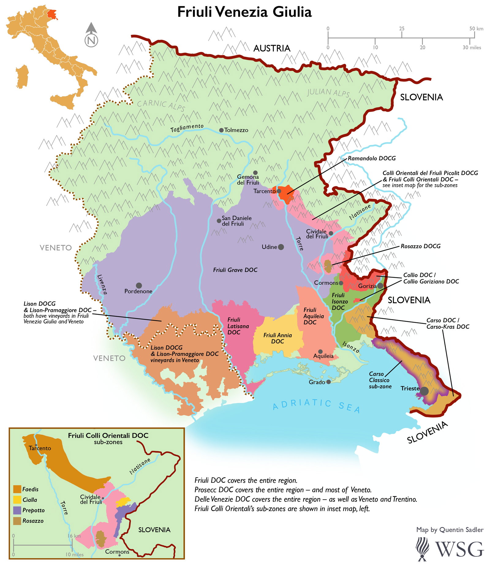 Friuli-Venezia Giulia Wine Map