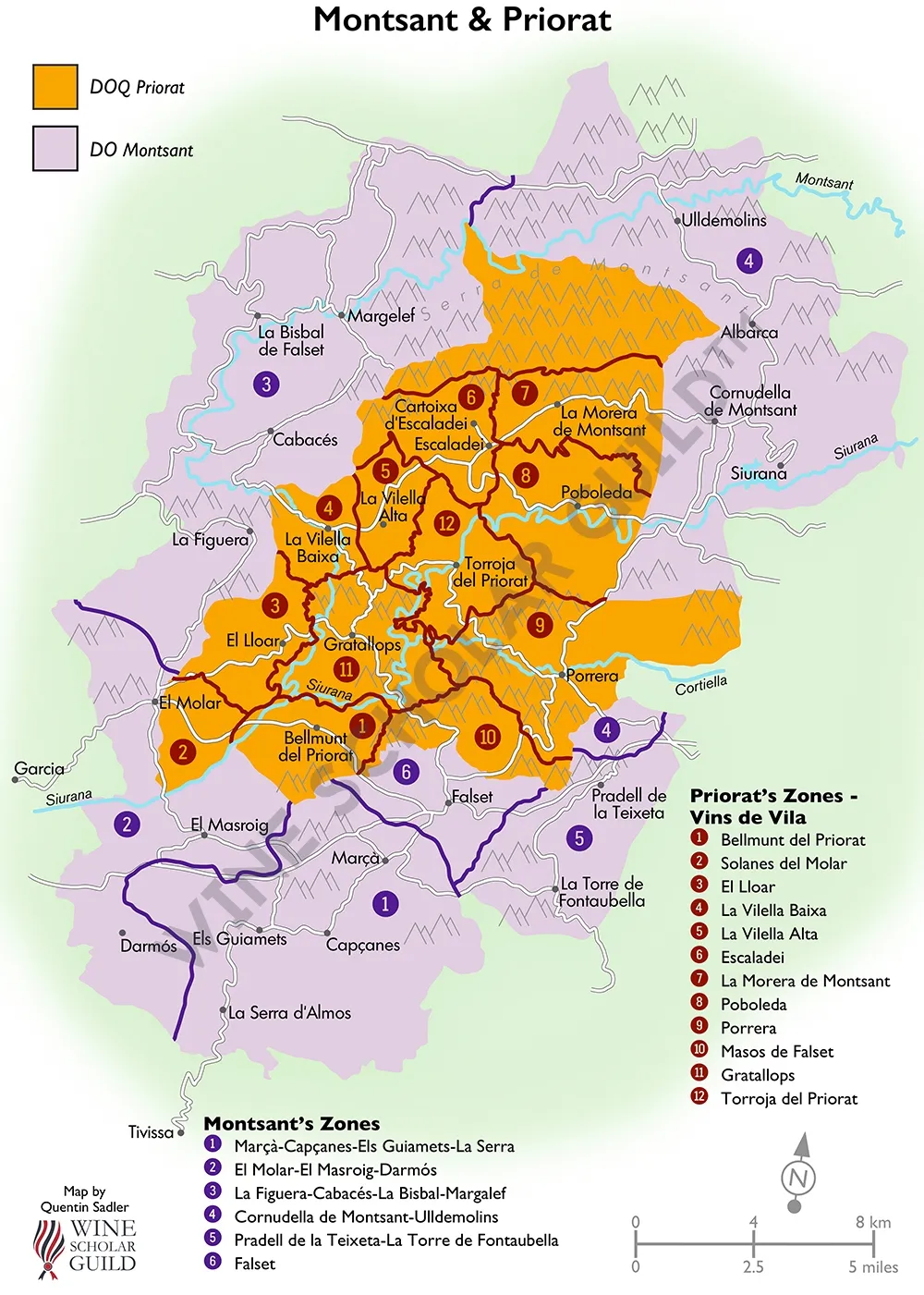 Priorat & Montsant Wine Map